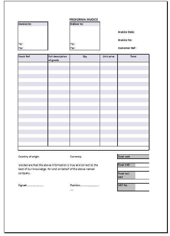 10 Plantillas gratuitas en formato Excel para crear Facturas proformas ...
